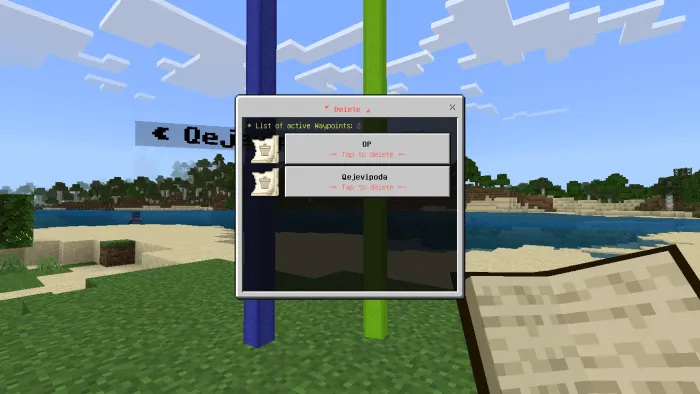 Waypoints Addon mod for Minecraft