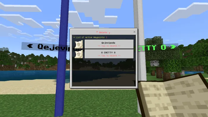 Waypoints Addon mod for Minecraft