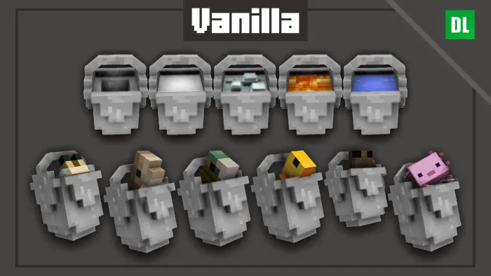 3D Buckets v1.1.4 Texture Pack for Minecraft