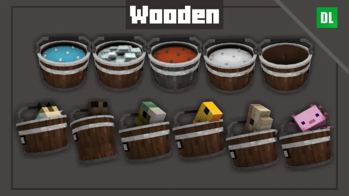 3D Buckets v1.1.4 Texture Pack for Minecraft