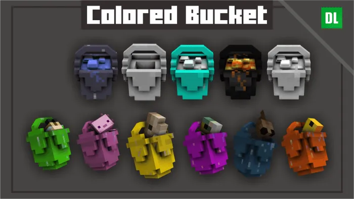 3D Buckets v1.1.4 Texture Pack for Minecraft