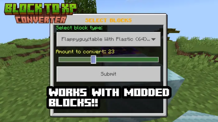 Block To XP Converter Add-on for Minecraft